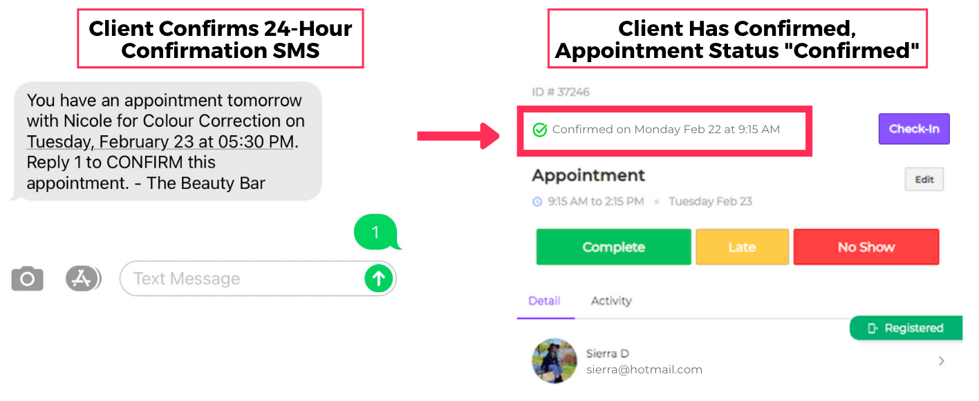 Confirmation SMS & 30-Minute Arrival SMS – Cojilio Help Center