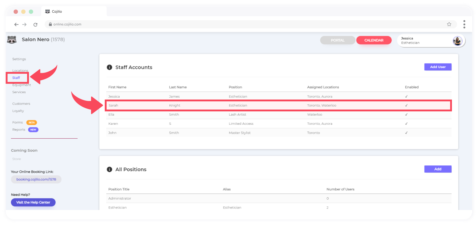 Assign/Unassign Staff from all Services – Cojilio Help Center